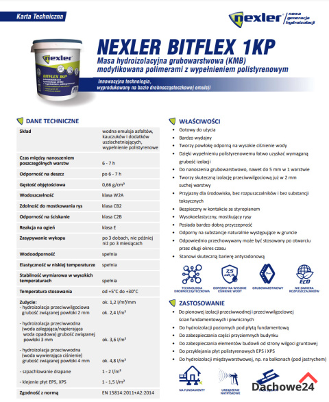 Nexler Bitflex 1KP hydroizolacja jednoskładnikowa 30l. > NEXLER